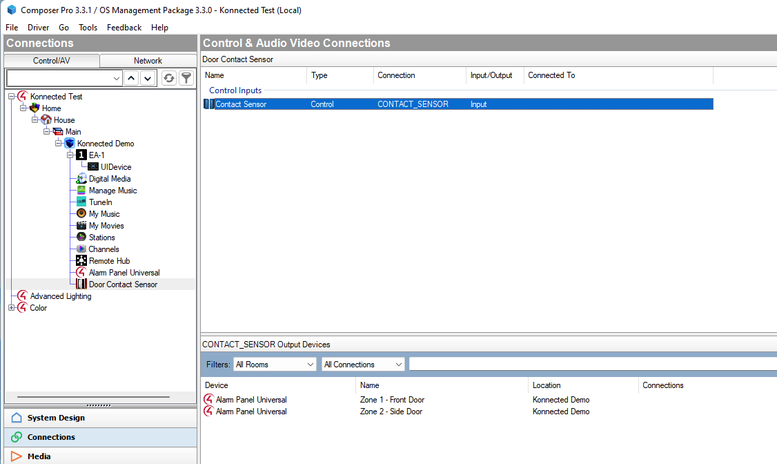 Mapping Konnected Zones to Control4 Devices